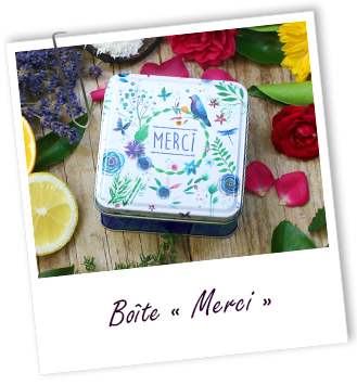 Boîte en métal MERCI - Aroma-Zone